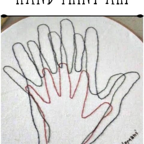 Stitched Hand Print Art - Adult Craft Idea - This Girl's Life Blog