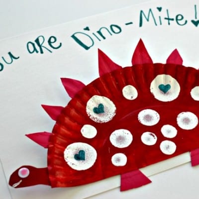 You Are Dino-Mite: Paper Plate Dinosaurs - Valentine's Day Craft