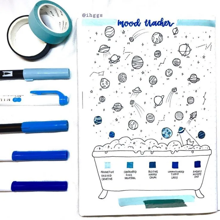 75+ Bullet Journal Mood Tracker Ideas | Today's Creative Ideas