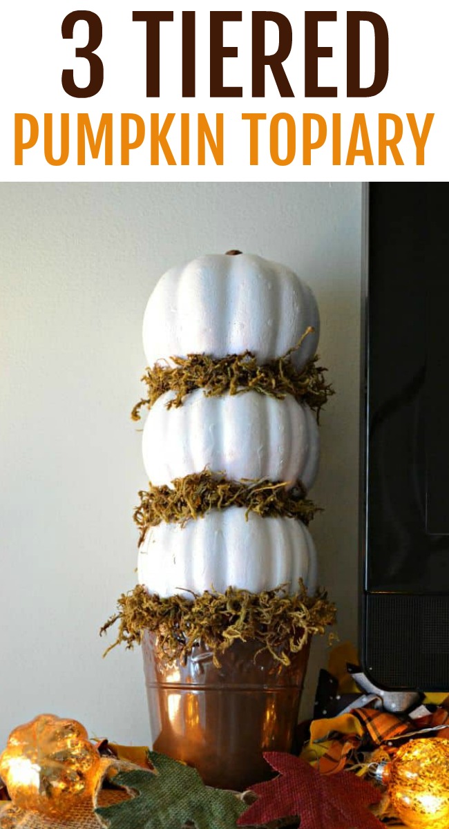 3 Tiered Pumpkin Topiary: Dollar Store Crafting