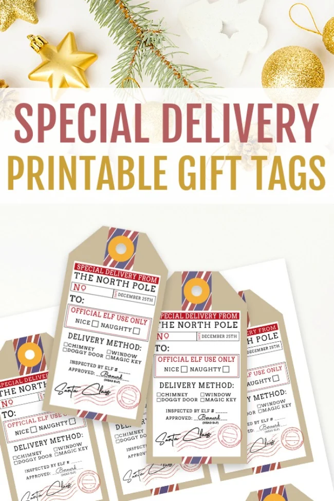 Special Delivery Printable Santa Gift Tags | Today's Creative Ideas