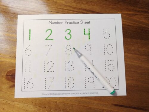 St. Patrick's Day Numbers 1-20 Tracing Worksheets