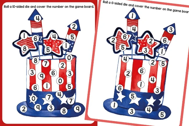 4th of July Roll and Cover Dice Game | Today's Creative Ideas
