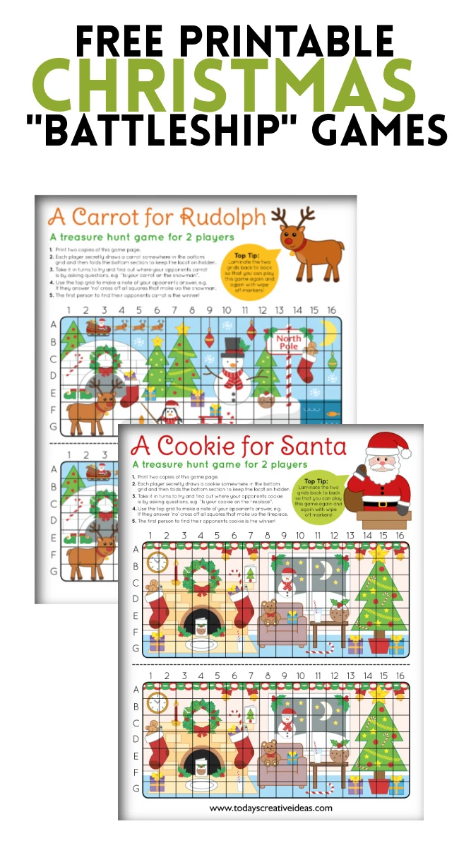 Printable Christmas Battleship Games | Today's Creative Ideas