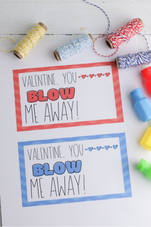 “You 'Blow' Me Away” Bubble Valentine Printable | Today's Creative Ideas