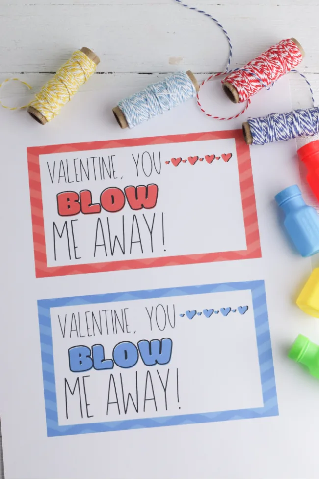 “You 'Blow' Me Away” Bubble Valentine Printable | Today's Creative Ideas