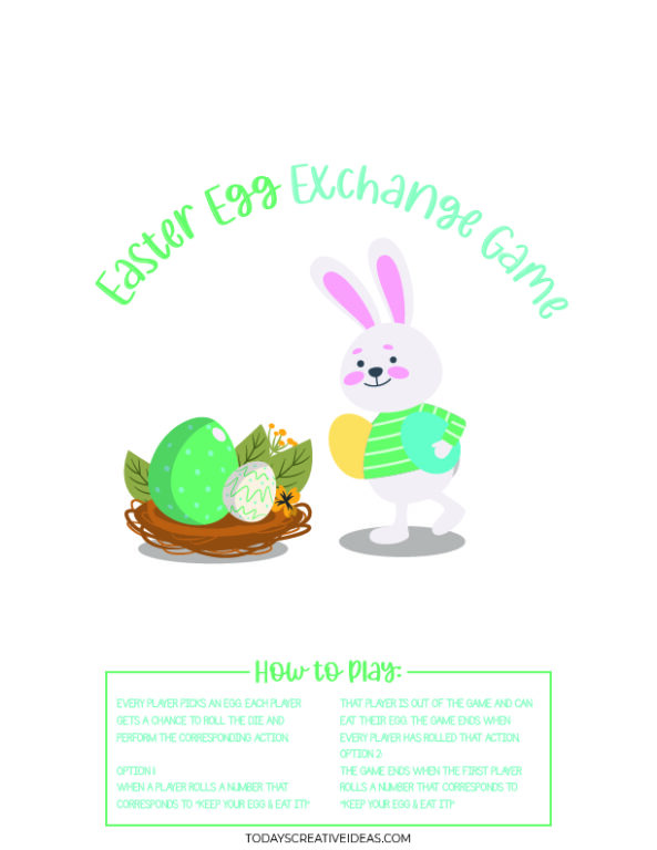 Easter Egg Exchange Dice Game | Today's Creative Ideas