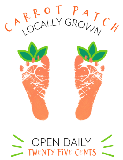 Carrot Footprint Art | Free Carrot Patch Printable