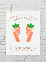Carrot Footprint Art | Free Carrot Patch Printable