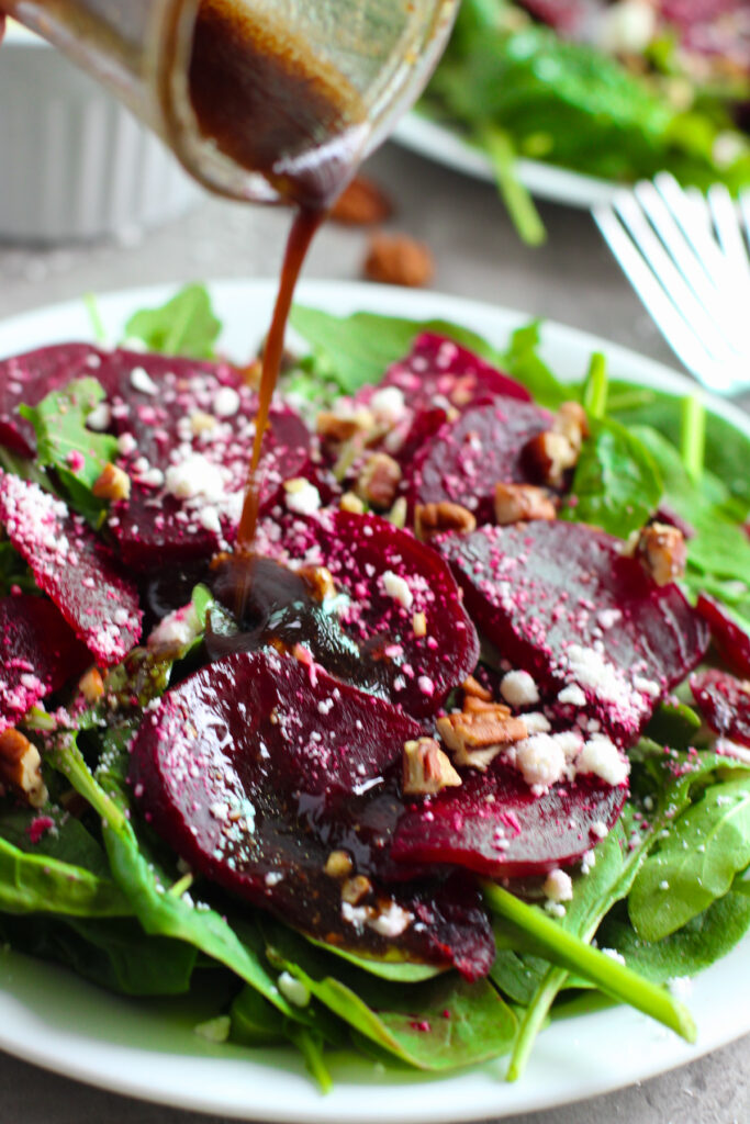 Roasted Beet Salad Recipe with Honey Balsamic Vinaigrette