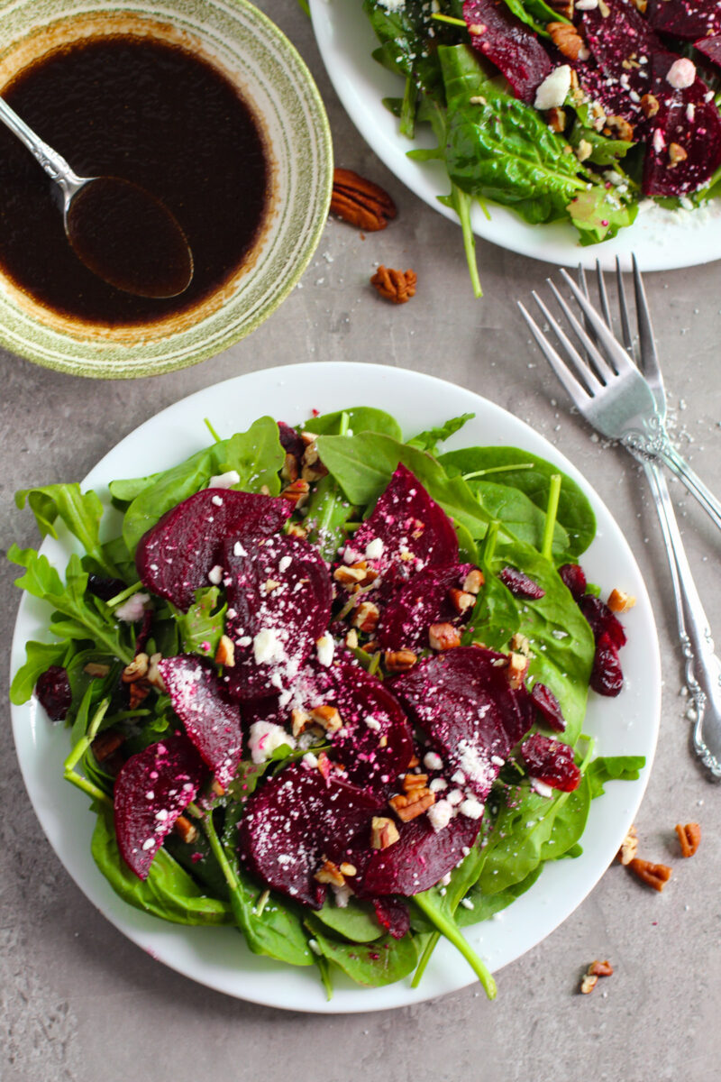 Roasted Beet Salad Recipe with Honey Balsamic Vinaigrette
