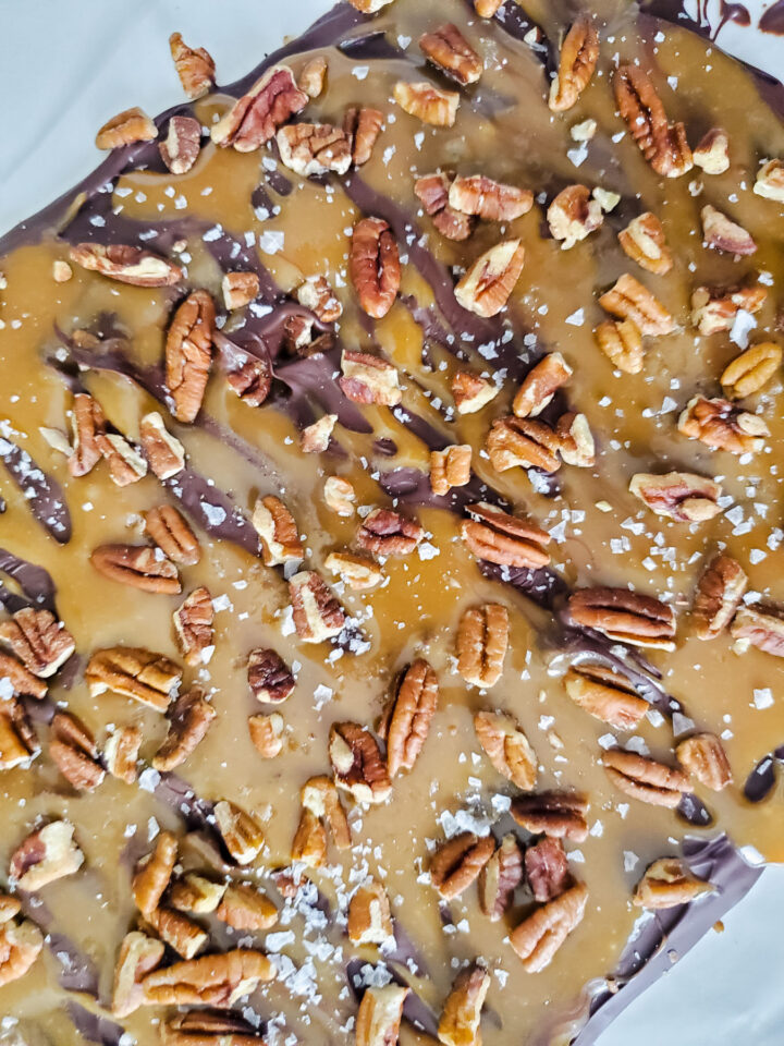 Milk Chocolate, Caramel, and Pecan Turtle Bark Recipe