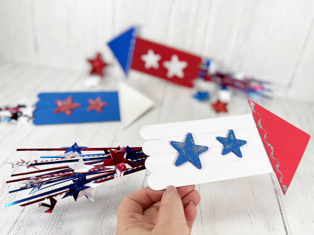 4th of July Popsicle Stick Fireworks Craft for Kids!