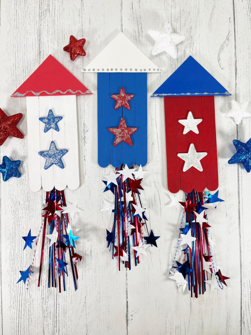 4th of July Popsicle Stick Fireworks Craft for Kids!