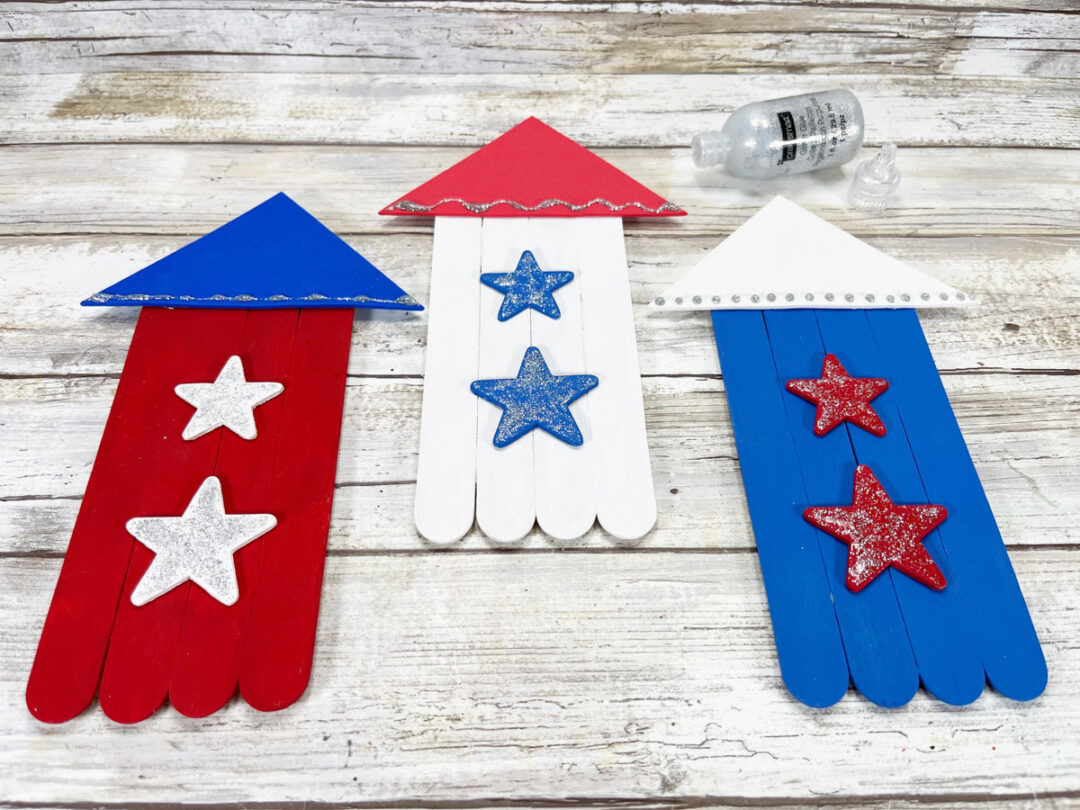 4th of July Popsicle Stick Fireworks Craft for Kids!