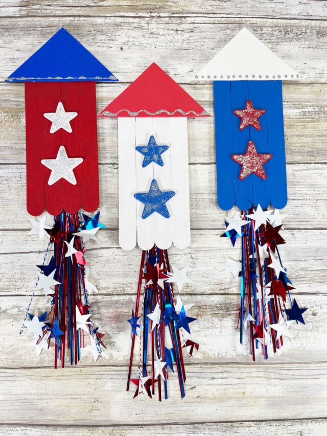 4th of July Popsicle Stick Fireworks Craft for Kids!