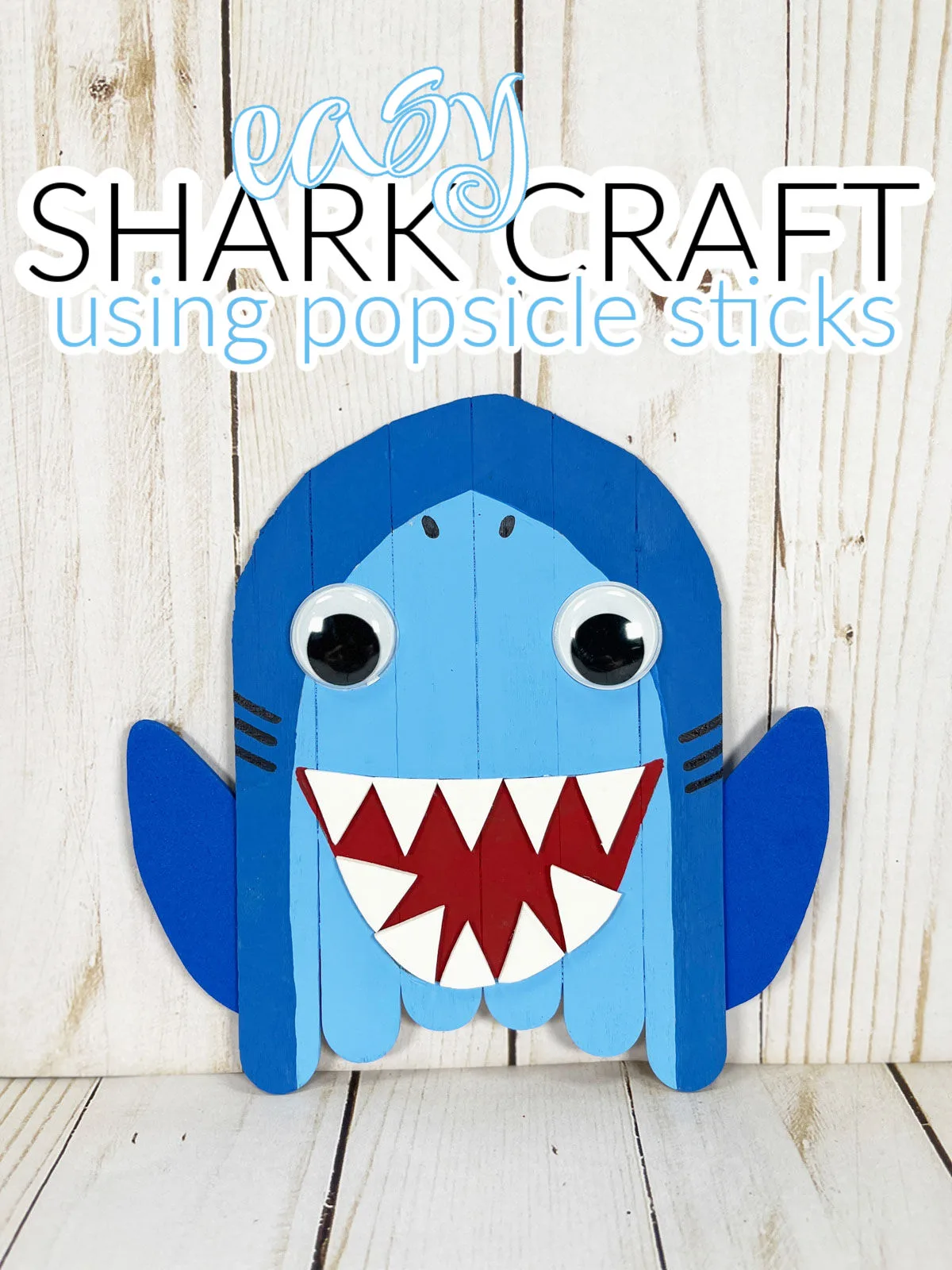 Easy Shark Craft using Popsicle Sticks | Today's Creative